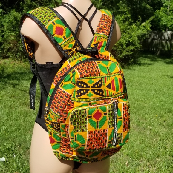 Vintage | Bags | Vintage African Print Cloth Backpack | Poshmark